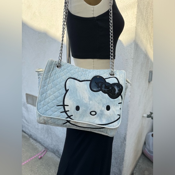 Hello Kitty | Bags | Hello Kitty Early Denim Quilt Flap Bag Collection ...